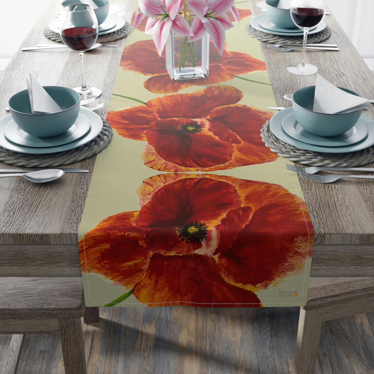 Poppy Table Runner (Cotton or Poly, available in two lengths ...