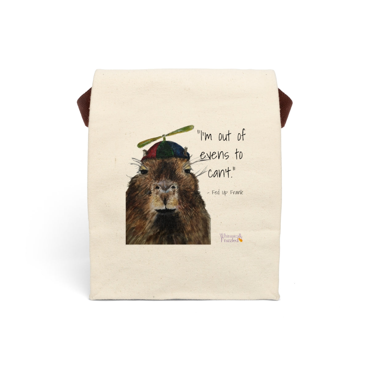 Fed Up Frank Canvas Lunch Bag With Strap – Whimsically Frazzled