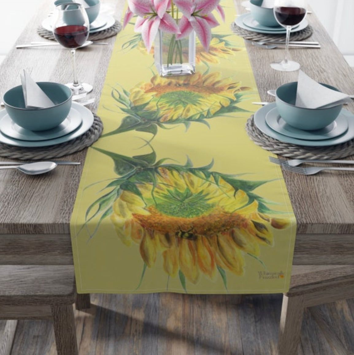 Opening Sunflower Table Linen Gift Set – Whimsically Frazzled